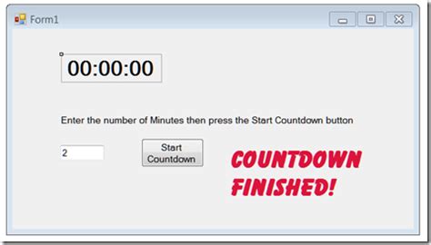 How To Display A Countdown Timer Ged Mead S Blog VbCity The NET Developer Community