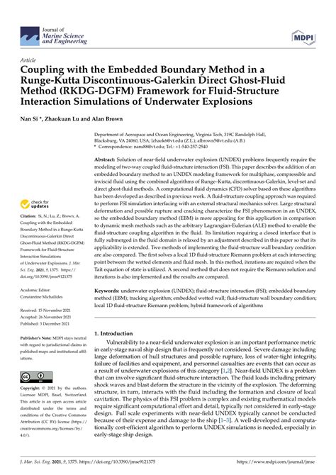 Pdf Coupling With The Embedded Boundary Method In A Runge Kutta Discontinuous Galerkin Direct
