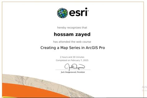 حصلت على شهادة جديدة ‏creating a map series in arcgis pro‏ من