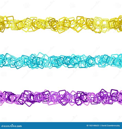 Repeatable Square Pattern Paragraph Dividing Line Design Set Vector Graphic Design Elements
