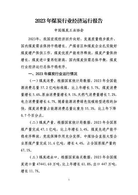 中国煤炭工业协会 年煤炭行业经济运行报告 互联网数据资讯网 IT 中文互联网数据研究资讯中心 IT