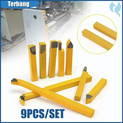 Jual 9pcs Holder Bubut Pahat Bubut Besi Set Pisau Bubut Kayu Pisau Bubut Besi Baja Alat Pahat