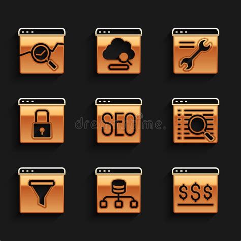 Set Seo Optimization Server Data Online Shopping Screen Search Engine Browser Window