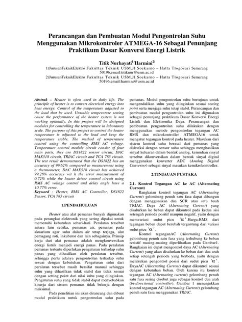 Perancangan Dan Pembuatan Modul Pengontrolan Suhu Menggunakan