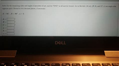 Solved Solve For The Remaining Sides And Angles If Possible