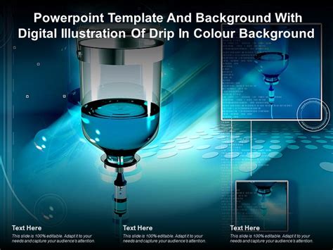 Powerpoint Template With Digital Illustration Of Drip In Colour Background Ppt Powerpoint