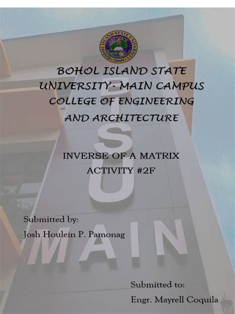 Activity2fpamonaginversematrix Pdf Matrix Mathematics Determinant