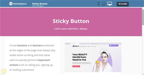 sticky button object how do you create a button anchored at the edge