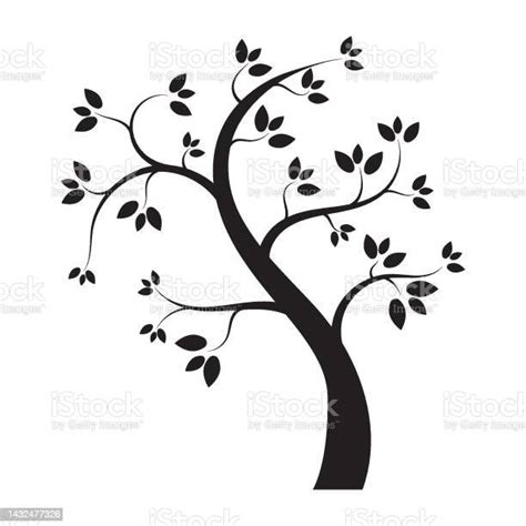 흰색 배경 벡터 일러스트레이션에 고립 된 검은 나무 실루엣 0명에 대한 스톡 벡터 아트 및 기타 이미지 0명 계절 나무 Istock