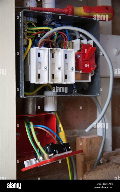 Consumer Unit Being Wired Wiring Installation Partially Completed Stock Photo Alamy