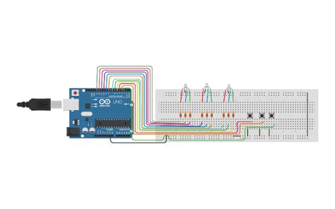 Circuit Design Leds Con Pulsadores Tinkercad