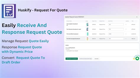 Huskify ‑ Request For Quote Huskify Request For Quote Quick Request