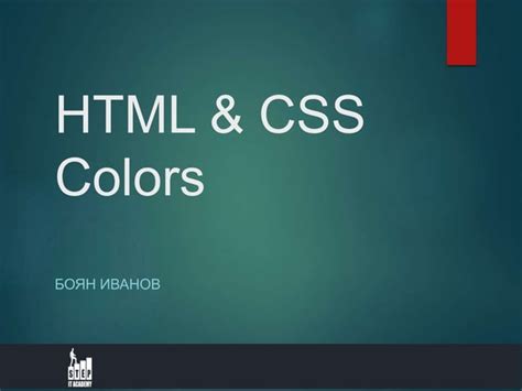 4 Html And Css Colors Ppt