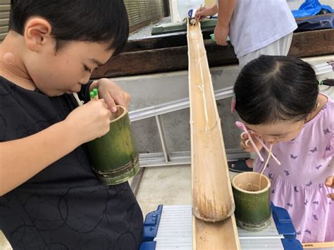 子供と工作意外と簡単な竹のランタンと竹のコップの作り方