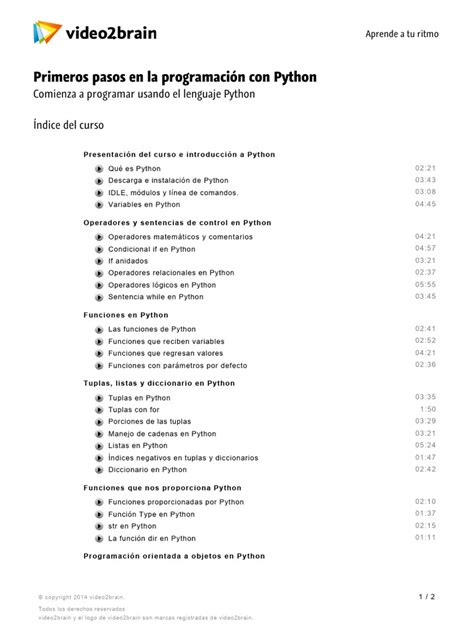 Primeros Pasos En La Programacion Con Python Toc Pdf Python Lenguaje De Programación