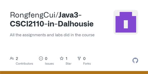 github rongfengcui java3 csci2110 in dalhousie all the assignments and labs did in the course