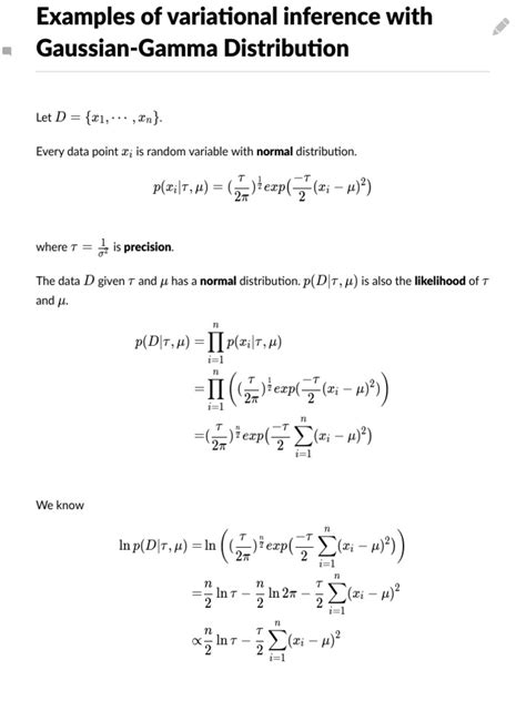 Examples Of Variational Inference With Gaussian Gamma Distribution