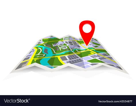 Map With Pin Pointer Travel Location Royalty Free Vector