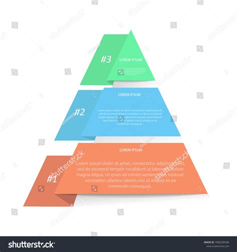 인포그래픽 피라미드입니다 삼각형 도표는 세 부분으로 스톡 벡터로열티 프리 1906290568 Shutterstock