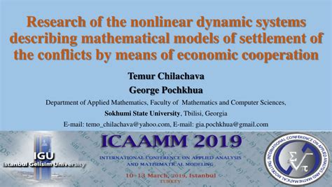 PDF Research Of The Nonlinear Dynamic Systems Describing Mathematical Models Of Settlement Of