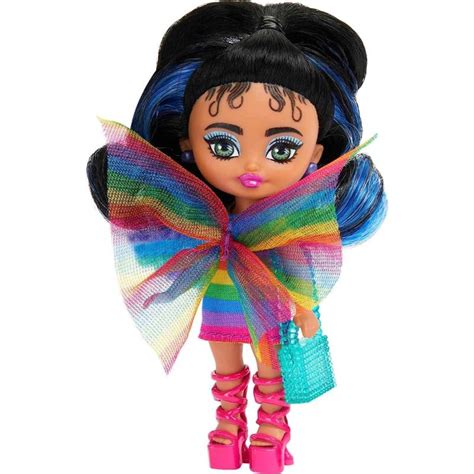 Barbie Extra Mini Minis Doll With Rainbow Dress Accessories And Doll