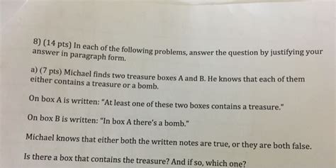 Solved 8 14 Pts In Each Of The Following Problems Answer Chegg Com