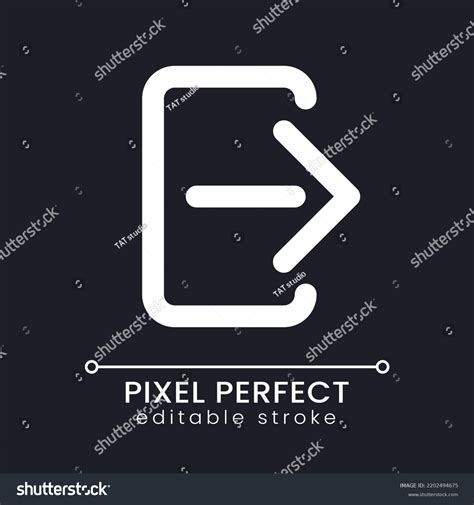 Logout Pixel Perfect White Linear Ui Stock Vector Royalty Free 2202494675 Shutterstock