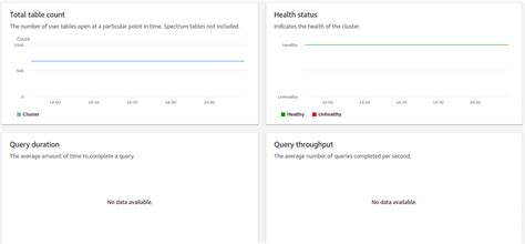 Redshift Metrics Dashboard No Data Available Raws