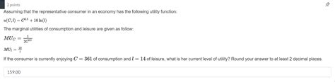 solved 2 ﻿pointsassuming that the representative consumer in