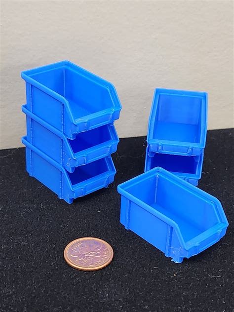 1 12 Scale Miniature Blue Large Plastic Stackable Bin Grandpas Doll House