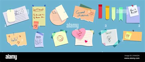 Cartoon Notes Sticker Set Stock Vector Image And Art Alamy
