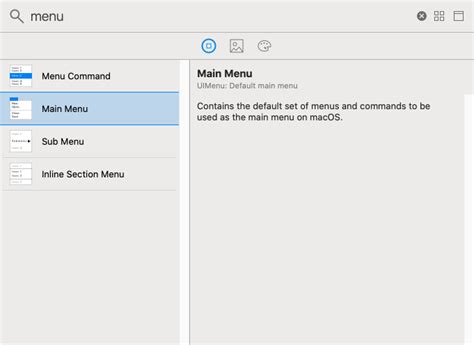 menus in a catalyst app