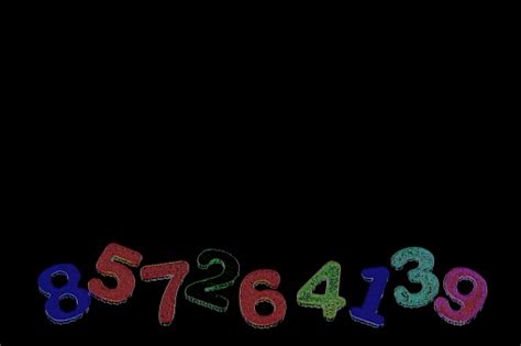 numbers in random queue line like frame on black background back to