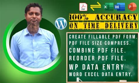 do data entry in wordpress word excel pdf convert for you by
