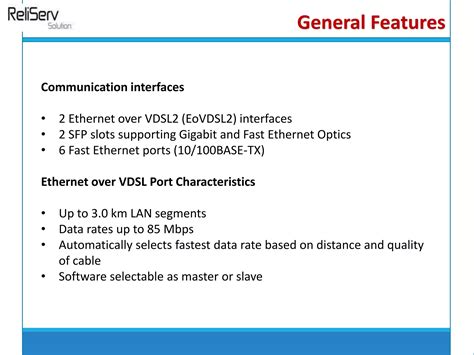 RUGGEDCOM RSL910 Vdsl Modems PPT