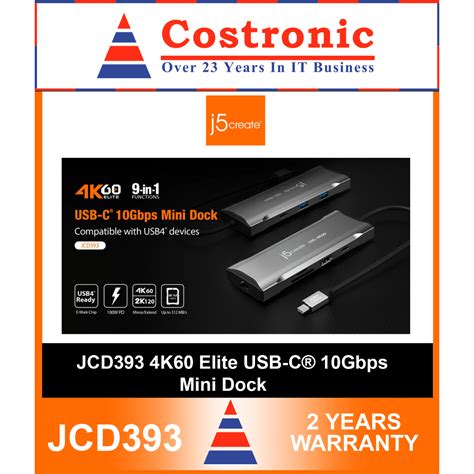 J Create JCD K Elite USB C Gbps Mini Dock Years Warranty From Digital Hub