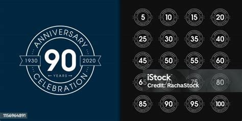 기념일 로고 타입 세트 회사 프로필 소책자 전단지 잡지 브로셔 웹 초대장 또는 인사말 카드를위한 프리미엄 기념일 축하 엠블럼 디자인 기념일에 대한 스톡 벡터 아트 및 기타