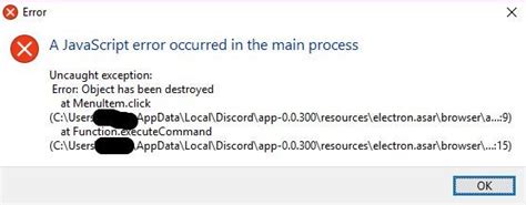 a javascript error occurred in the main process please help discordapp
