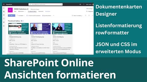 Sharepoint Dokumentenbibliotheken Und Listenansichten Formatieren Youtube