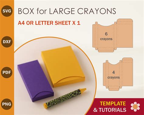 Large Wax Crayon Box Template