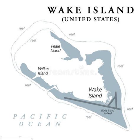 Wake Island Or Wake Atoll Coral Atoll In The Pacific Gray Political