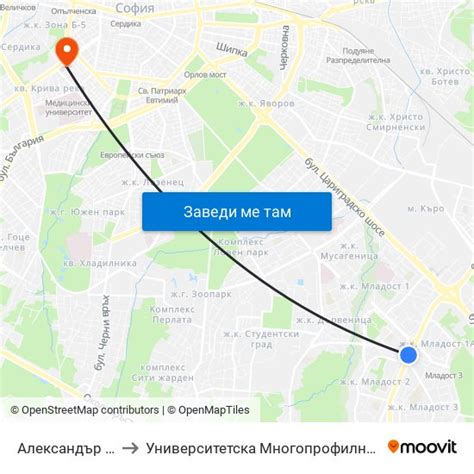 от Александър Малинов Aleksandar Malinov до Университетска Многопрофилна Болница За Активно