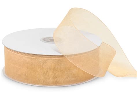 Champagne Sheer Organza Ribbon 1 12x100 Yards Nashville Wraps