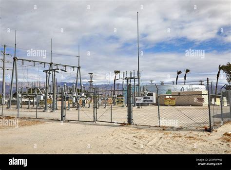 Indio California Usa 12th Feb 2025 The Iid Carreon Substation Is