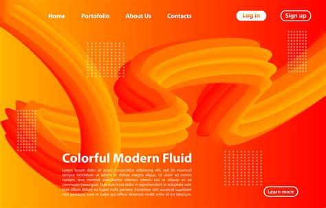 3d Abstract Fluid Shape With Gradientlanding Page Concept In Orange Color Abstract Orange