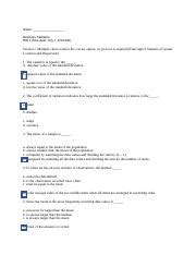 ECN HW Docx Name Business Statistics HW Due Date July AM Section I Multiple