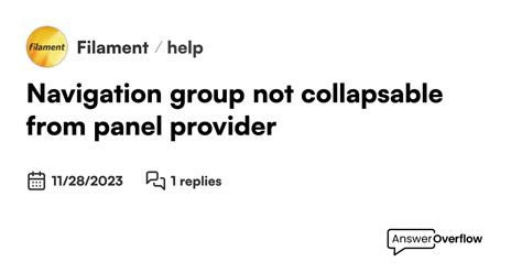 Navigation Group Not Collapsable From Panel Provider Filament