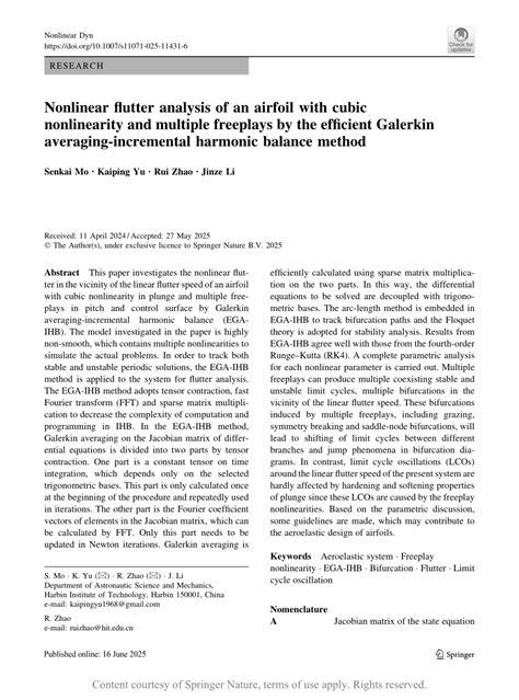 Nonlinear Flutter Analysis Of An Airfoil With Cubic Nonlinearity And Multiple Freeplays By The