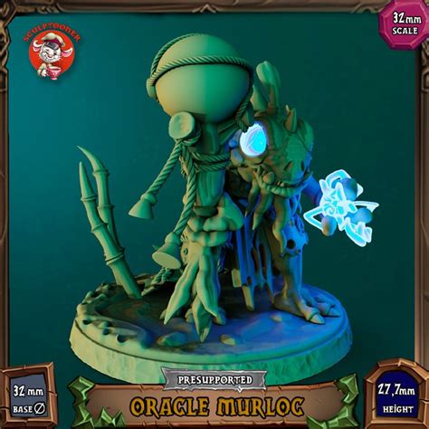 3d Printable Murloc Oracle 32mm Scale Pre Supported Miniature By Sculptooner