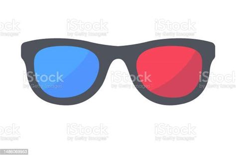 프리미엄 영화관에서 영화를 감상하기 위한 빨간색과 파란색 렌즈가 있는 3d 안경 3 명에 대한 스톡 벡터 아트 및 기타 이미지 3 명 3차원 형태 Fashion